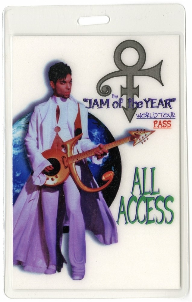 Prince 1997 Jam of the Year Concert Tour All Access Laminated Backstage ...