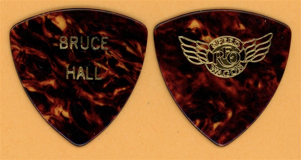 REO Speedwagon Bruce Hall Gold/Tort Guitar Pick - 1987 Summer Tour ...