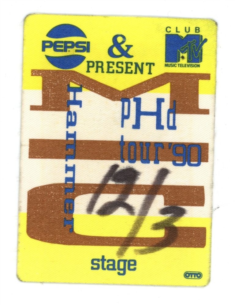 MC Hammer Stage Vintage Backstage Pass - 1990 PHD Tour | Autographia