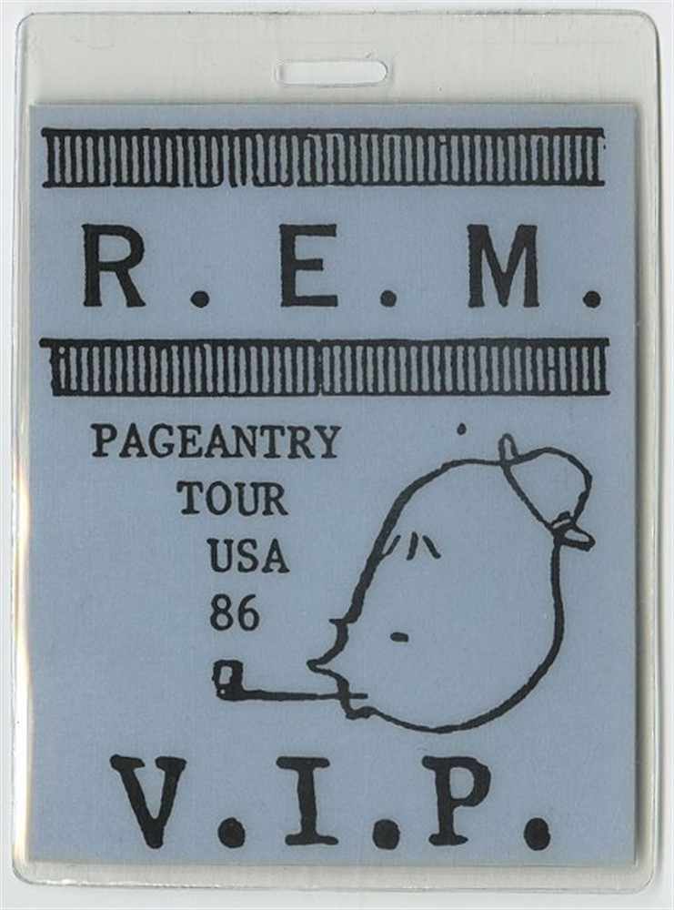 REM 1986 Concert Laminated Backstage Pass Pageantry Tour Vintage ...