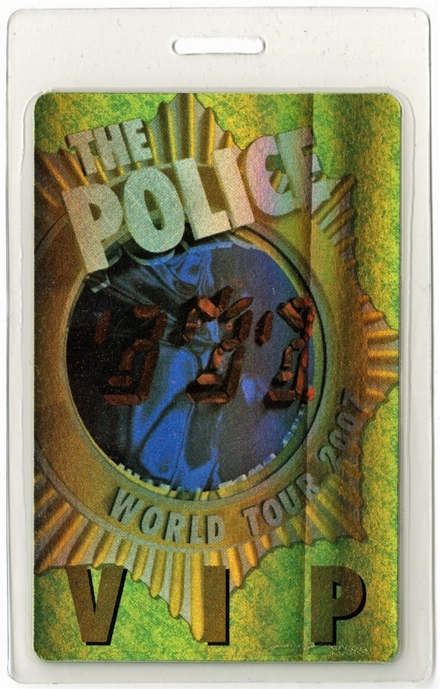 The Police 2007 Concert Laminated Backstage Pass Reunion Tour Sting ...