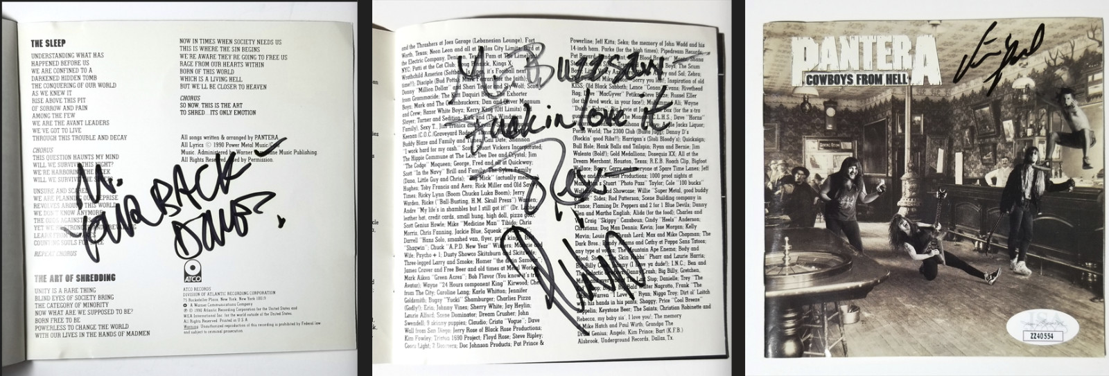 Pantera SIGNED Cowboys From Hell CD JSA LOA Autograph Dimebag Anselmo ...