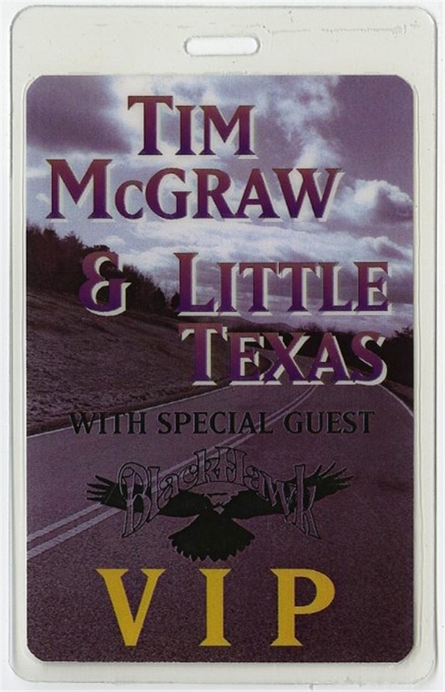 Tim McGraw 1995 All I Want Concert Tour VIP Laminated Backstage Pass ...