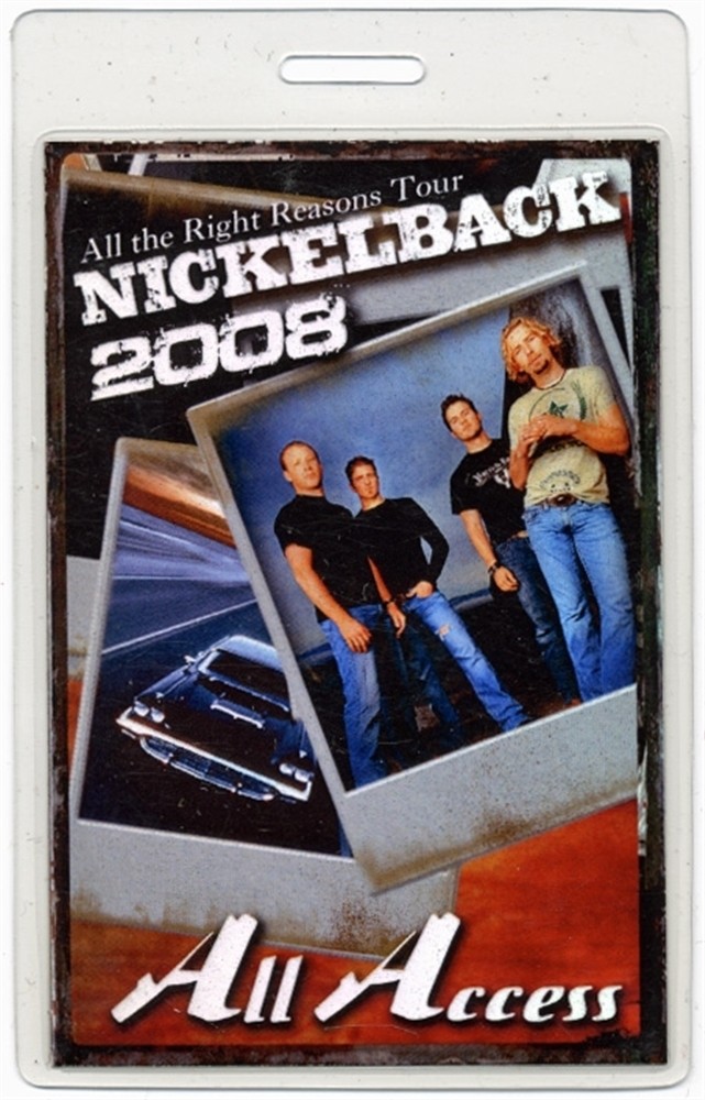 Nickelback 2008 All the Right Reasons Tour All Access Laminated ...
