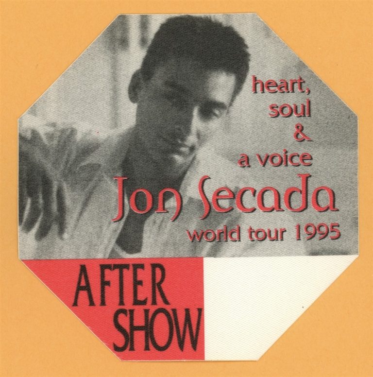 Jon Secada 1995 Heart, Soul & Voice Concert Tour AFTER SHOW Backstage ...