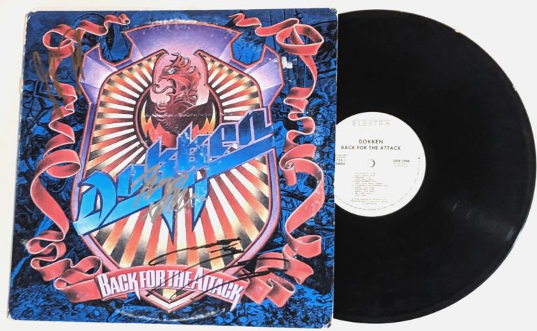 Dokken SIGNED Back For The Attack Record Vinyl COA Don George Lynch Jeff Pilson | Autographia