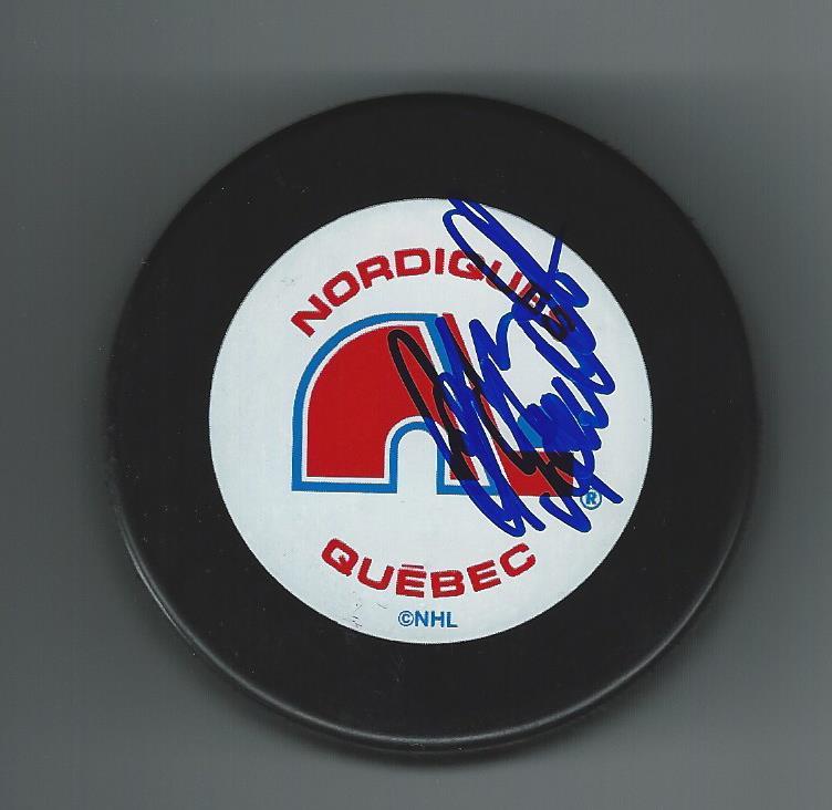 John GARRETT Signed QUEBEC NORDIQUES Puck | Autographia