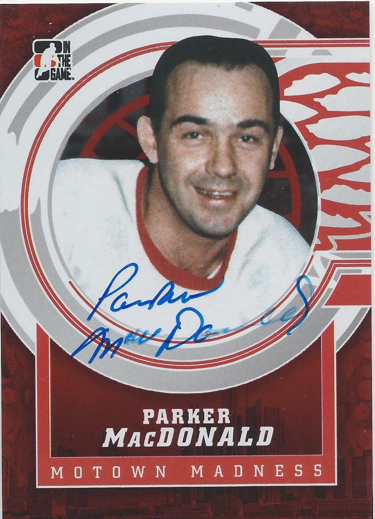 Parker MacDonald Signed 2012-13 ITG Motown Madness #91 Detroit Red ...
