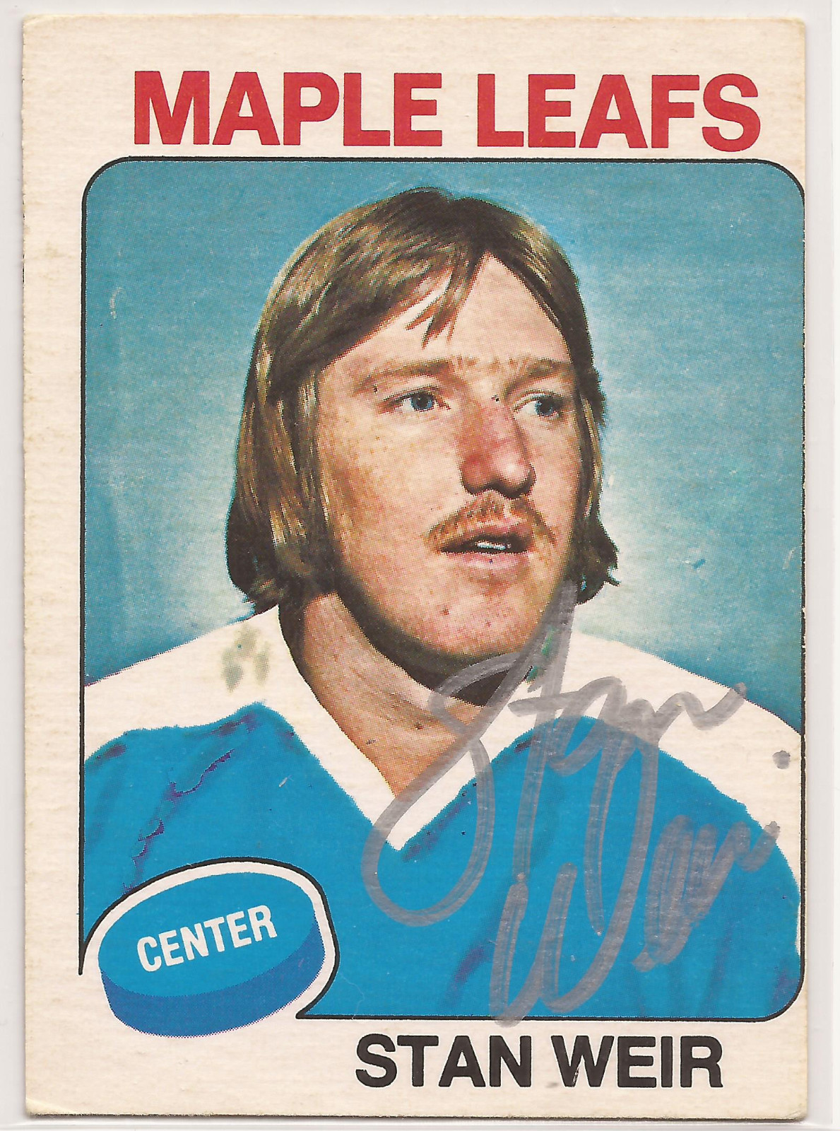 Stan Weir Signed 1975-76 O-Pee-Chee OPC Card #132 Toronto Maple Leafs ...