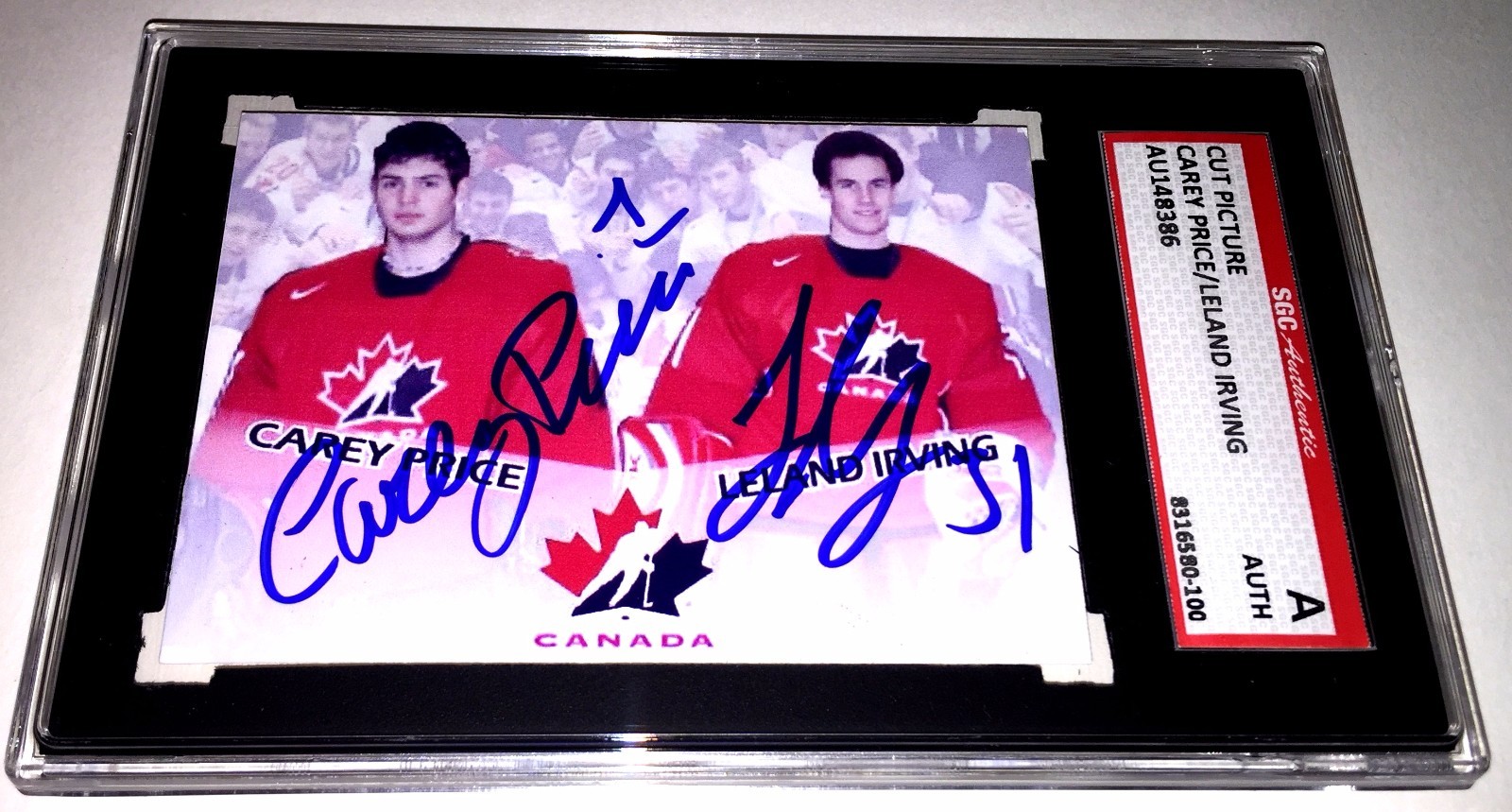 LELAND IRVING CAREY PRICE SIGNED CUSTOM CARD FULL SIGNATURE SGC ...