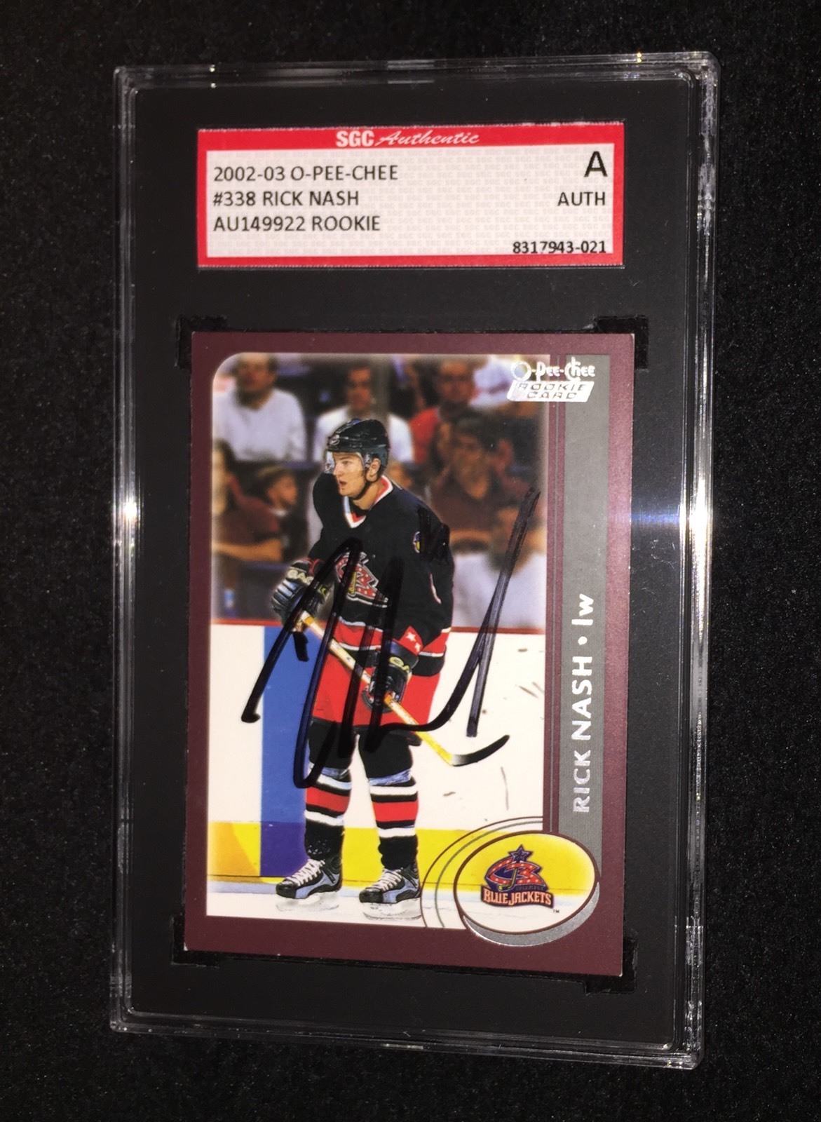 RICK NASH SIGNED 2002/03 O-PEE-CHEE ROOKIE CARD #338 RANGERS SGC ...