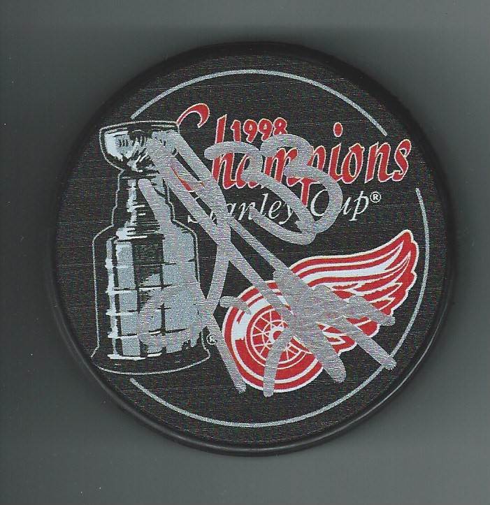 Kris Draper Signed Detroit Red Wings 1998 Stanley Cup Champions Puck ...