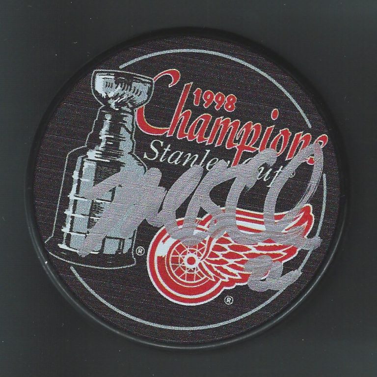 Mike Knuble Signed Detroit Red Wings 1998 Stanley Cup Champions Puck ...