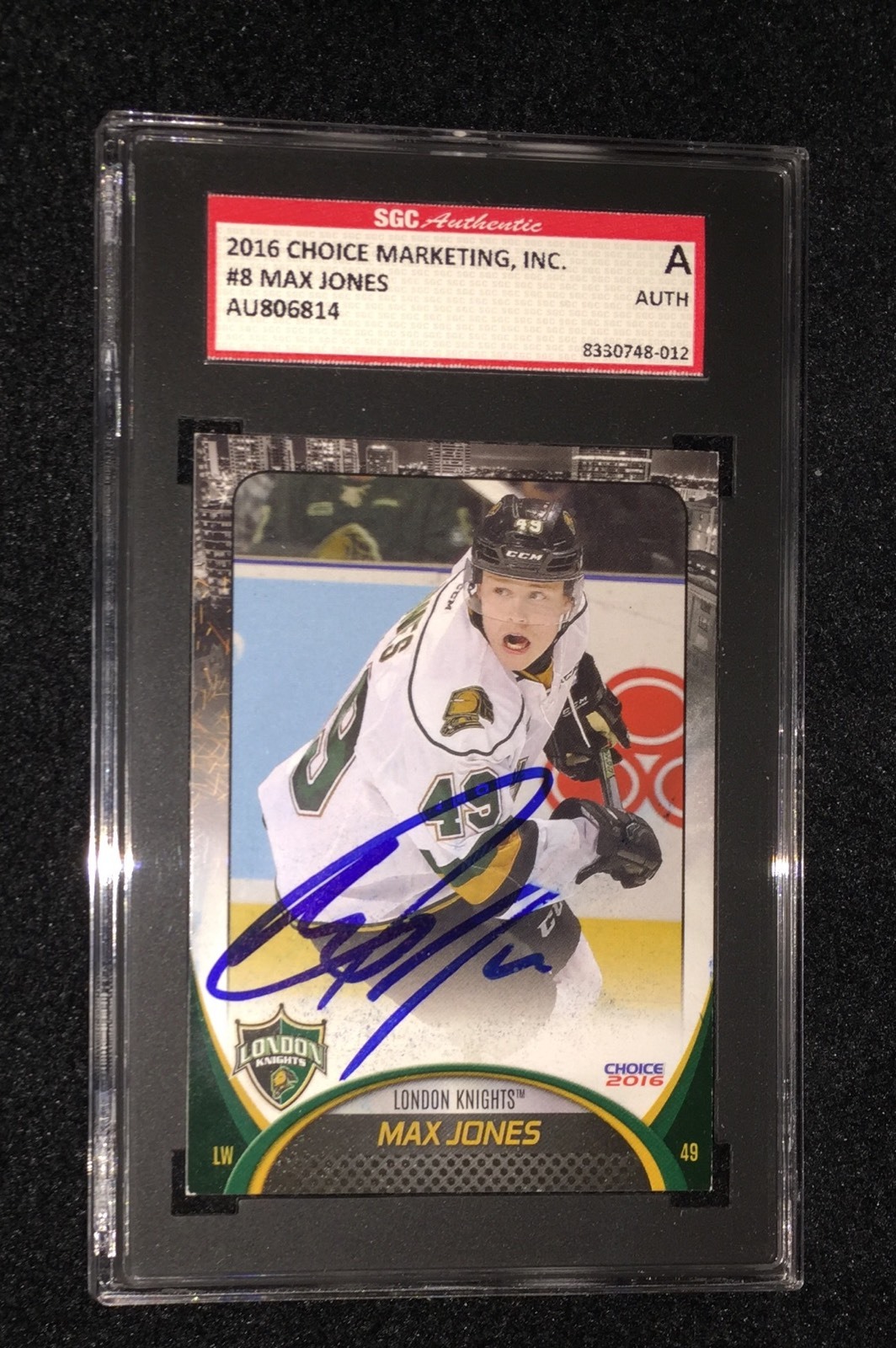 MAX JONES SIGNED 2015/16 LONDON KNIGHTS TEAM ISSUED CARD SGC ...