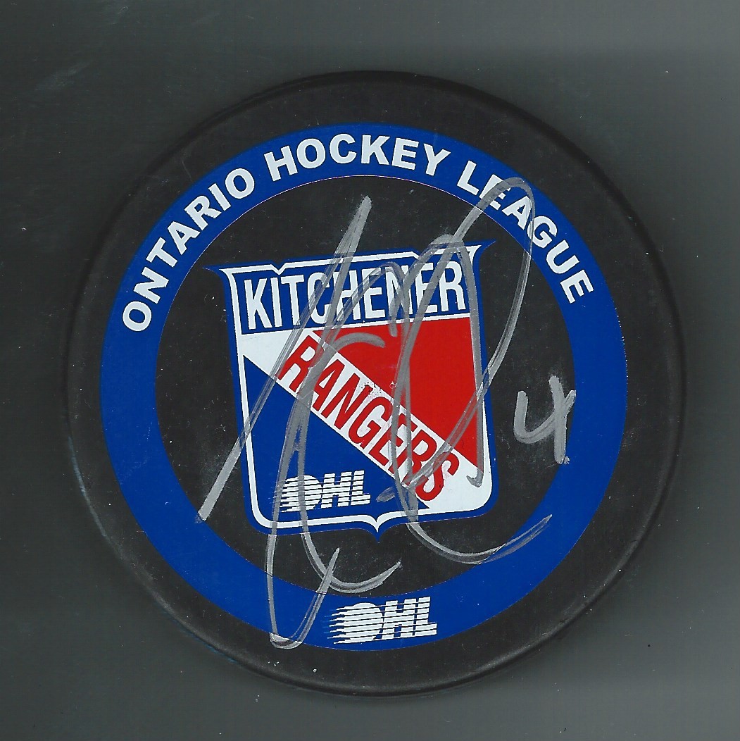 Gregory Campbell Signed Kitchener Rangers Puck Boston Bruins | Autographia