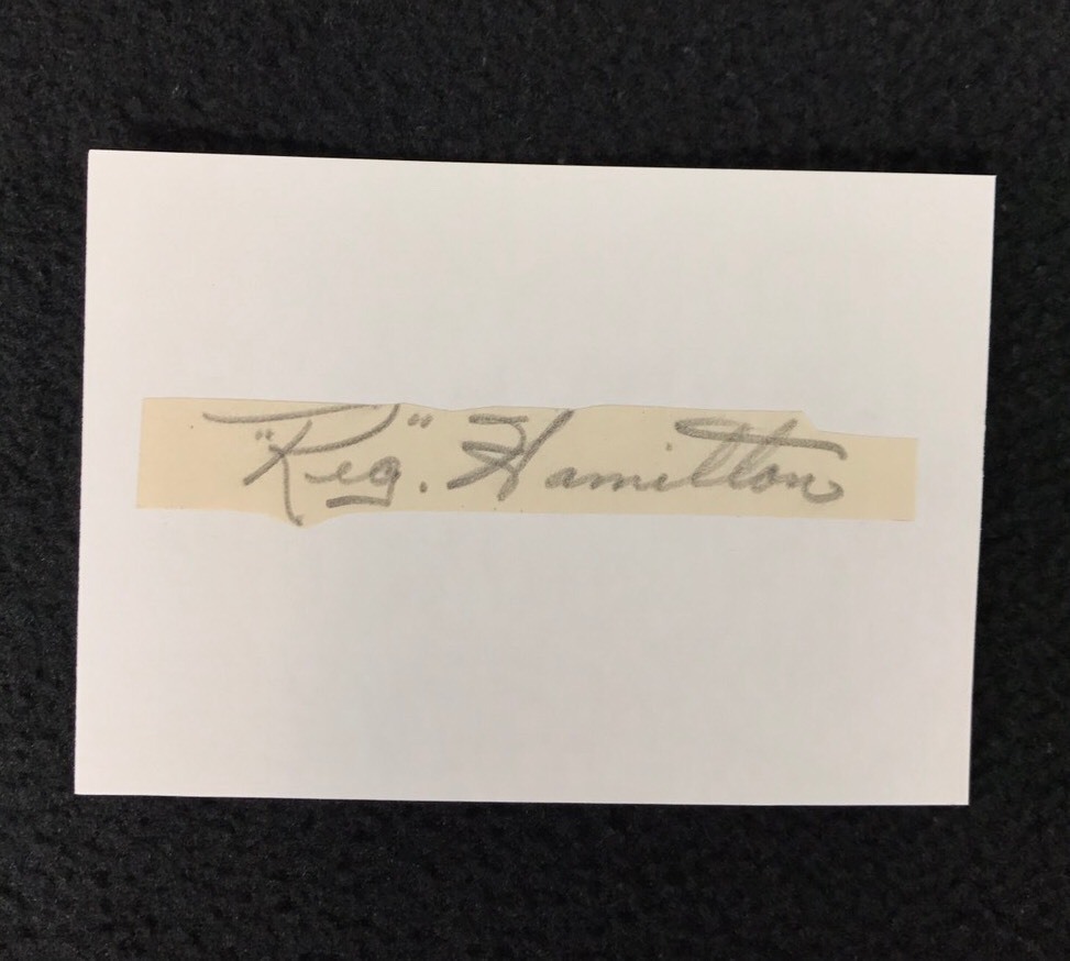 Reg Hamilton Signed Cut Autograph Toronto Maple Leafs 1942 & 1945 ...