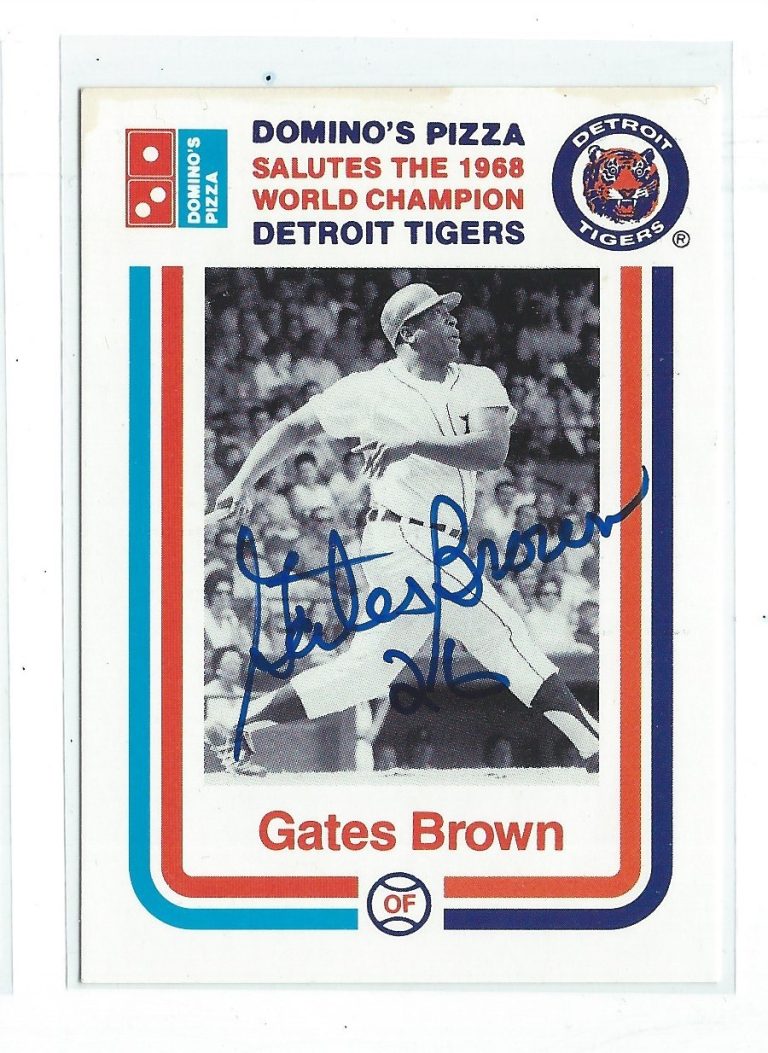 Gates Brown Signed 1988 Domino's Pizza 1968 World Series Detroit Tigers ...