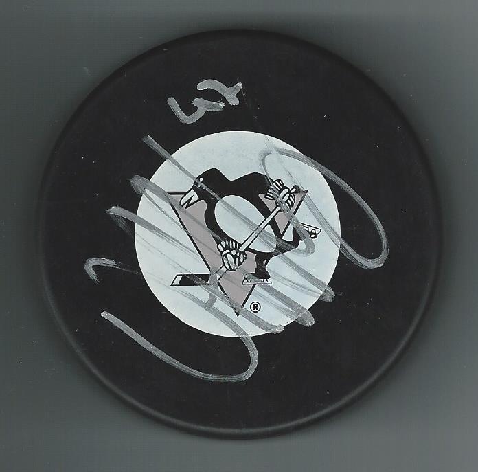 Dustin Jeffrey Signed Pittsburgh Penguins Puck | Autographia