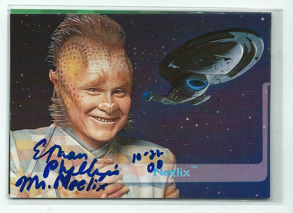 Ethan Phillips "Neelix" Signed 1995 SkyBox Star Trek Voyager Card #E9 ...