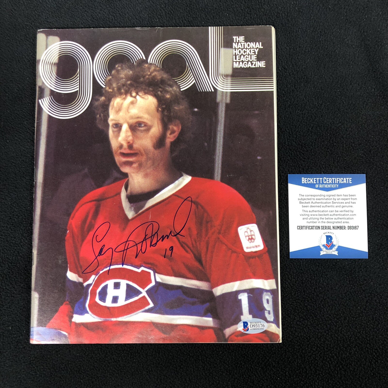 Larry Robinson Signed Montreal Canadiens Goal Magazine Beckett COA ...