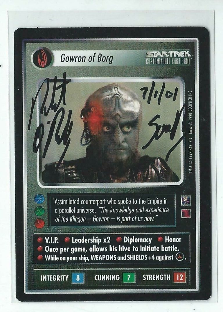 Robert O'Reilly Signed Star Trek The Next Generation Game Card Gowron ...