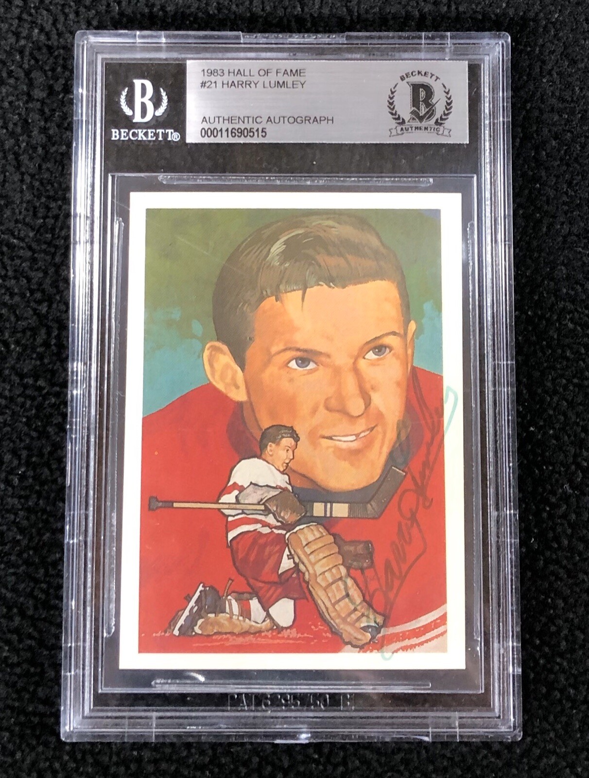 Harry Lumley Signed 1983 Hockey Hall Of Fame Card #21 Beckett Certified ...