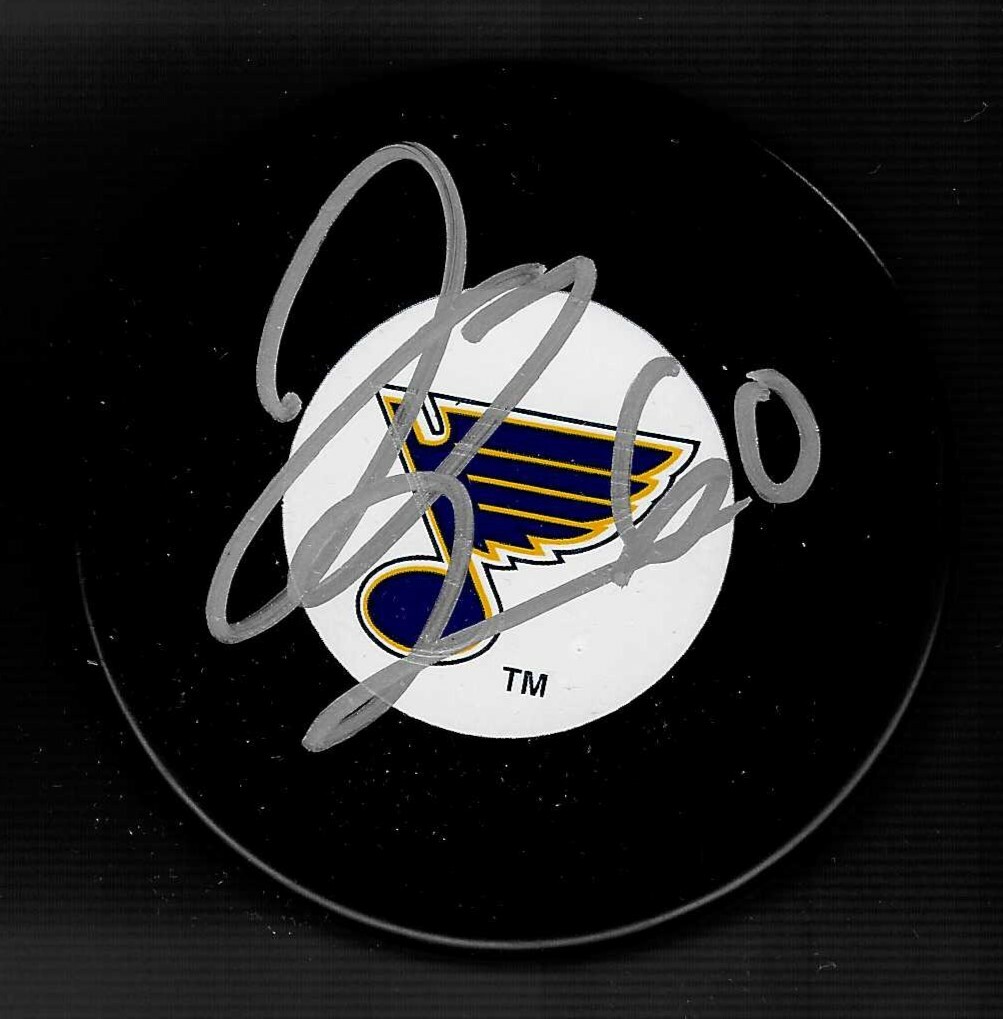 Jake Allen Signed St Louis Blues Large Logo Puck | Autographia