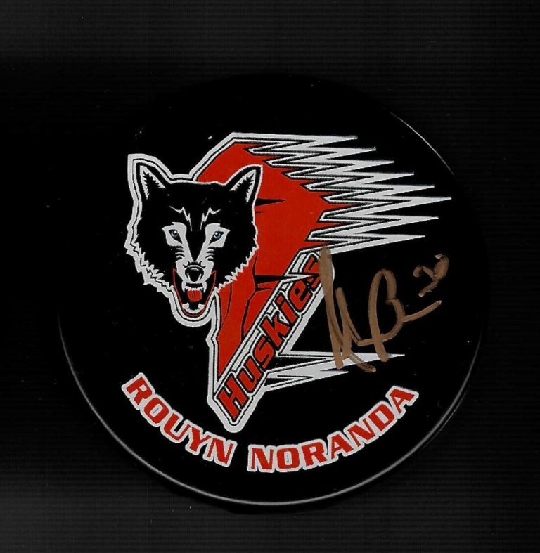 Alexandre Belanger Signed Rouyn Noranda Huskies Puck Screaming Eagles ...