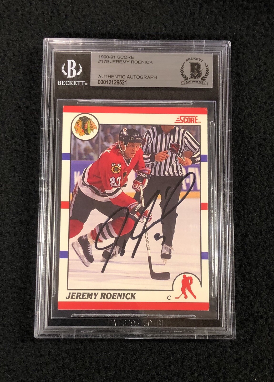 Jeremy Roenick Signed 1990/91 Score Canadian Rookie Card #179 Beckett ...