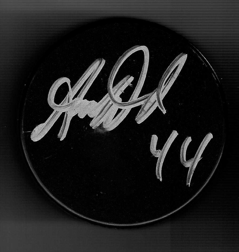 Aaron Ward Signed Blank Puck Detroit Red Wings Carolina Hurricanes NY ...