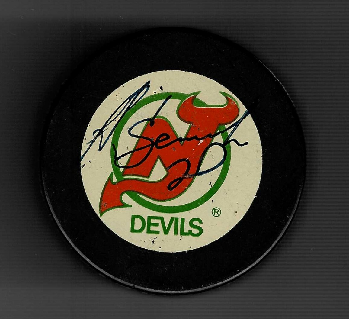 Alexander Semak Signed New Jersey Devils Vintage Carvel Ice Cream Souvenir Puck | Autographia