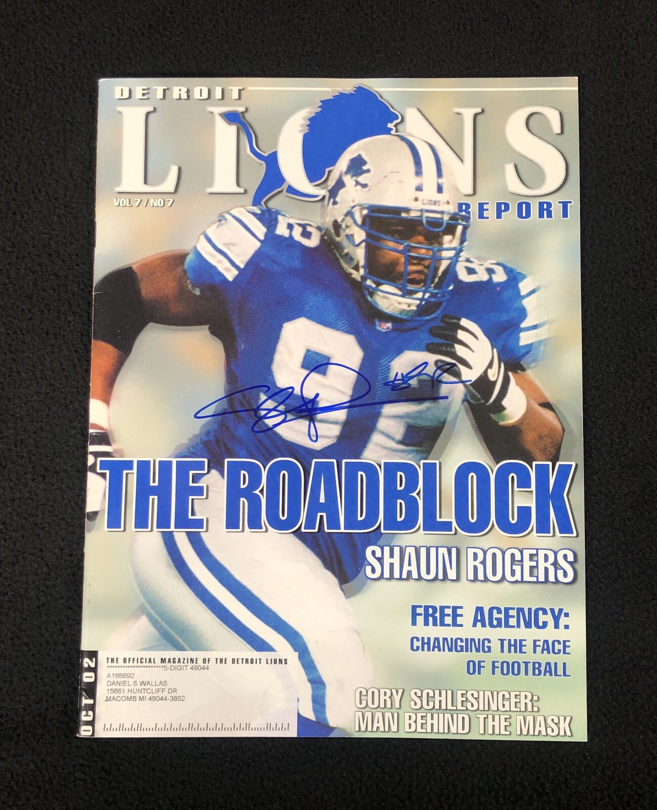 Shaun Rogers Signed Detroit Lions Report Magazine Autographia