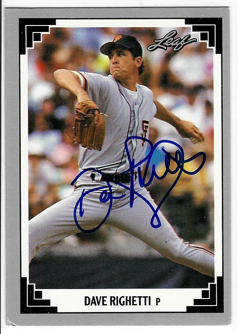 Dave Righetti Signed 1991 Leaf Card #301 San Francisco Giants | Autographia