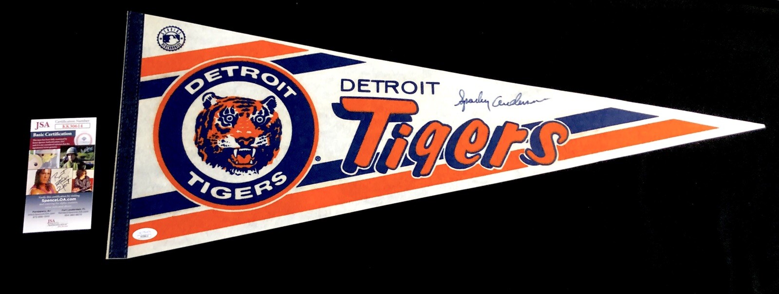 Sparky Anderson Signed Vintage Detroit Tigers Pennant JSA Authenticated ...