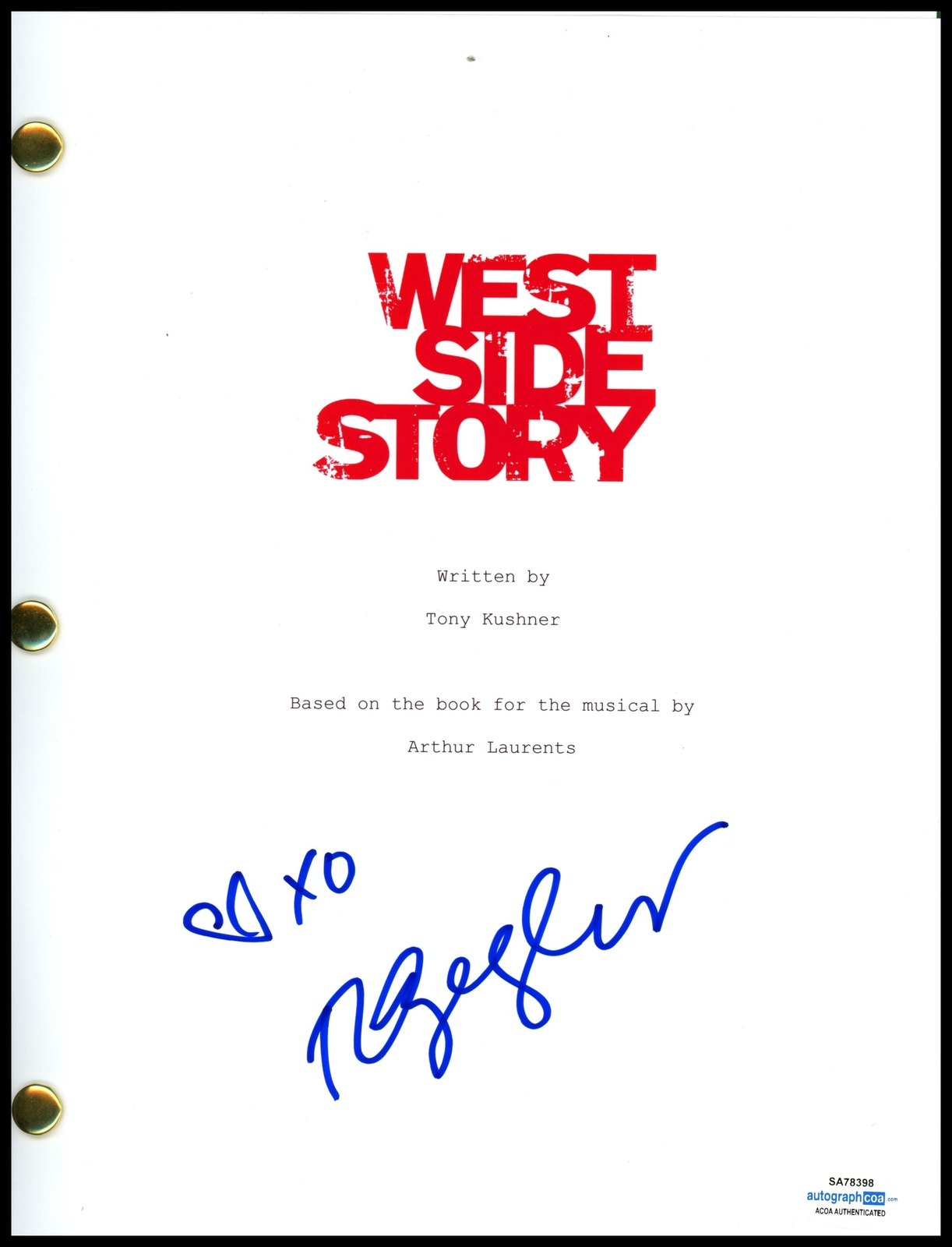 Rachel Zegler "West Side Story" AUTOGRAPH Signed Complete Script ...