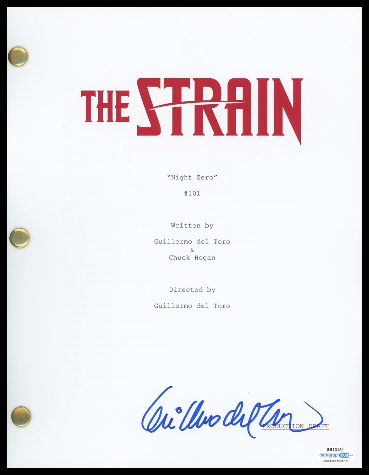 Guillermo del Toro "The Strain" AUTOGRAPH Signed Full Pilot Episode ...
