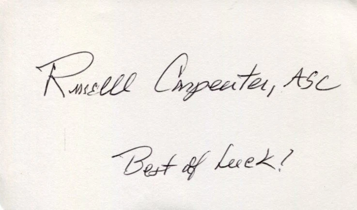 Russell Carpenter Cinematographer Titanic Oscar Winner Avatar Signed ...
