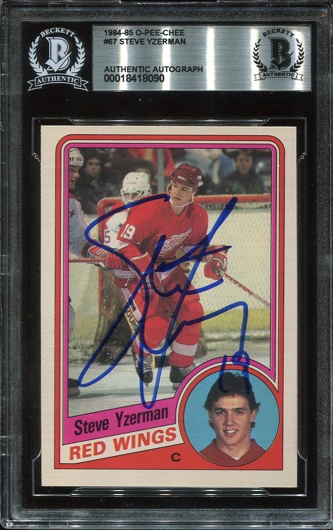 HOF STEVE YZERMAN signed autographed 1984 OPC ROOKIE CARD RC BECKETT ...