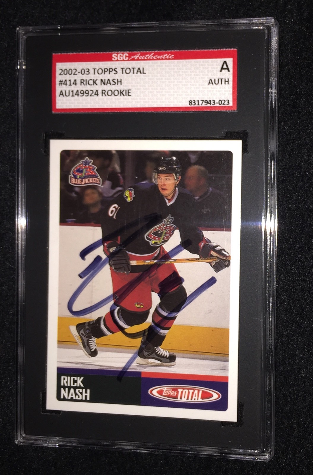 RICK NASH SIGNED 2002/03 TOPPS TOTAL ROOKIE CARD #414 RANGERS SGC ...