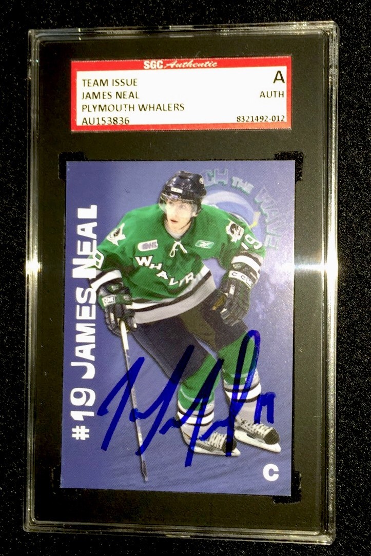 James Neal Signed 2004 Plymouth Whalers Team Issue Card Vegas Golden ...