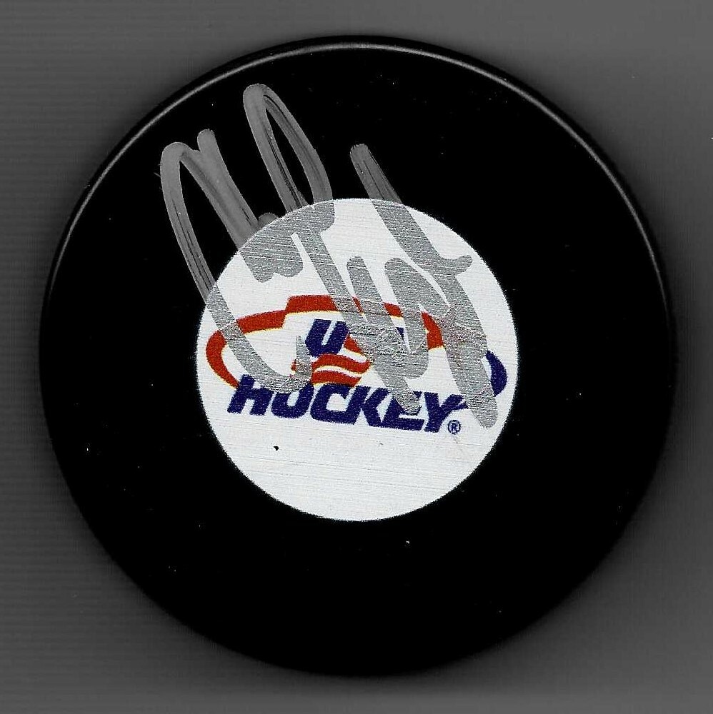 Chad Krys Signed USA Hockey Puck Chicago Blackhawks | Autographia
