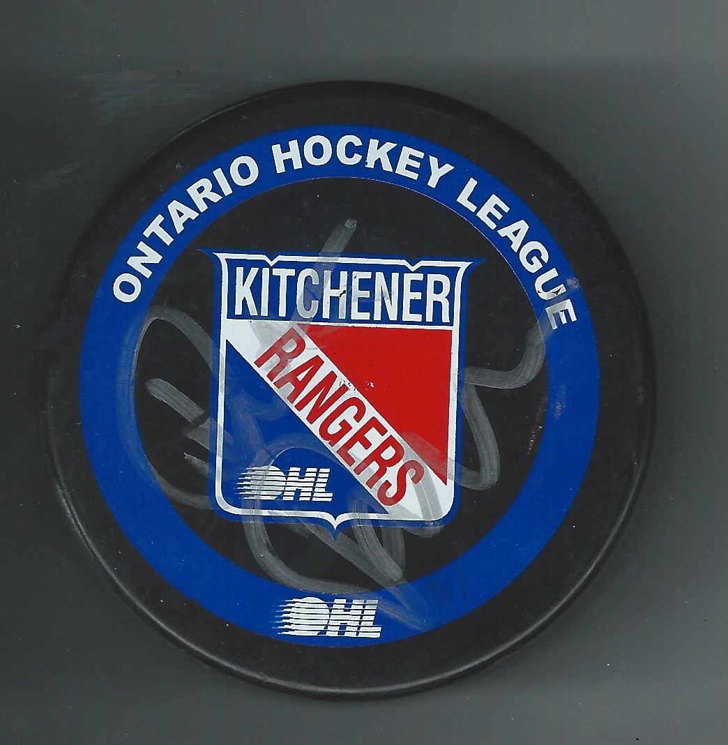 Peter DeBoer Signed Kitchener Rangers Puck San Jose Sharks Vegas Golden ...
