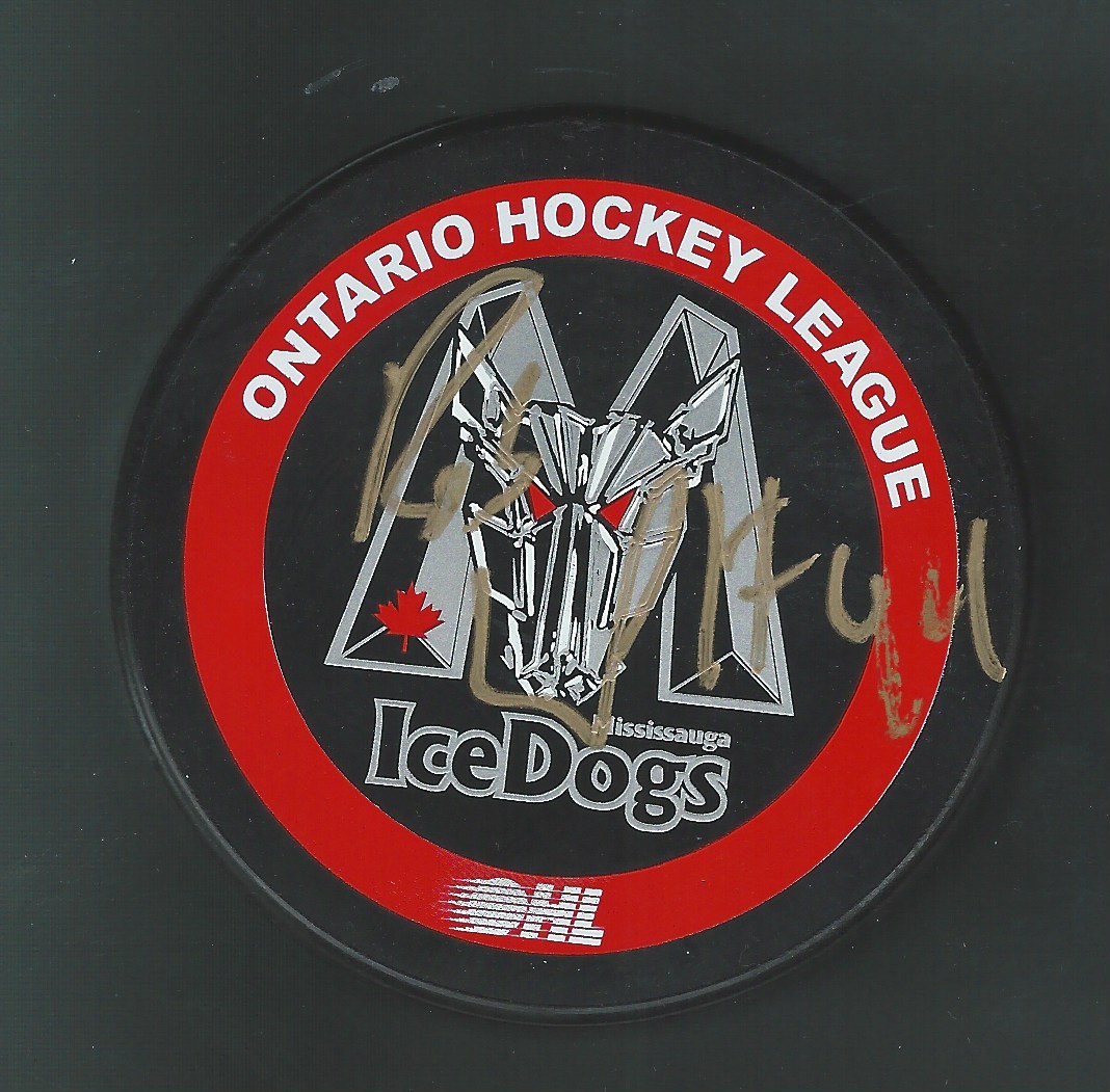 Robbie Rob Schremp Signed Mississauga Ice Dogs Puck New York Islanders ...