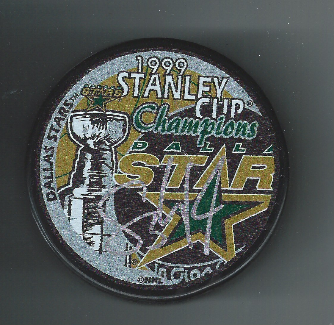 Stu Barnes Signed Dallas Stars 1999 Stanley Cup Champions Puck Seattle ...