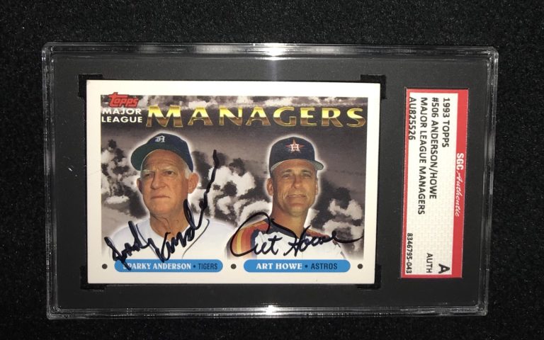 Sparky Anderson Art Howe Signed 1993 Topps Card 506 Sgc