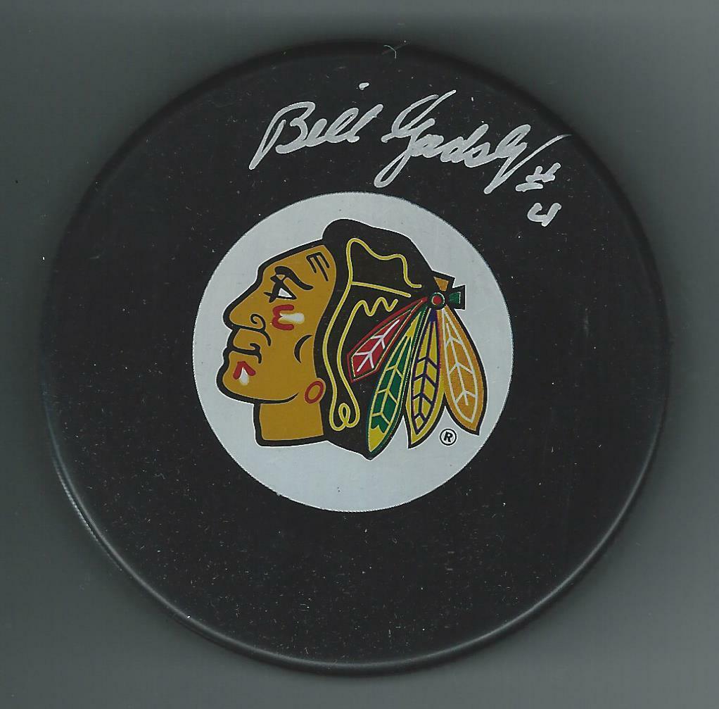 Bill Gadsby Signed Chicago Blackhawks Puck | Autographia