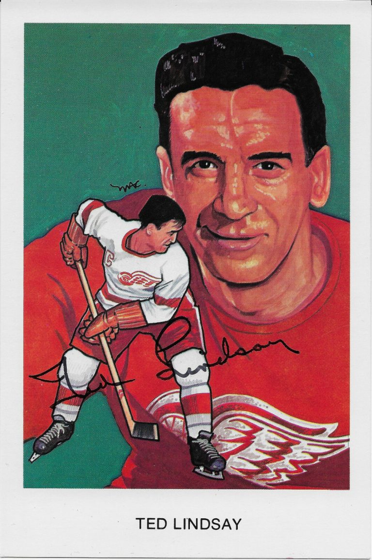 Ted Lindsay Signed 1983 Hockey Hall Of Fame Cartophilium Postcard ...