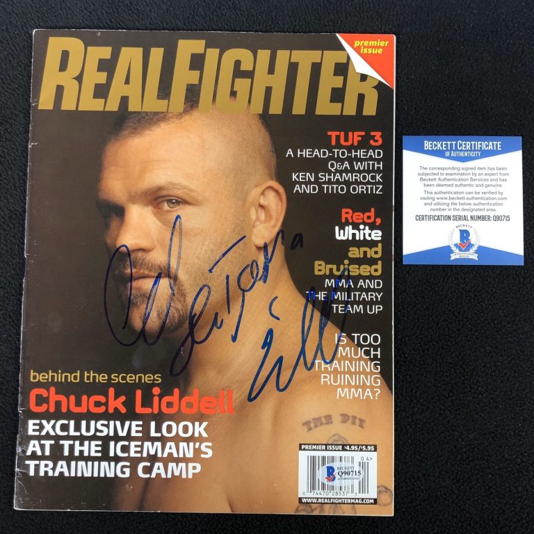 Chuck "Iceman" Liddell Signed UFC Real Fighter Magazine Beckett COA ...