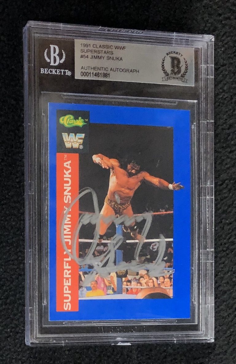 Jimmy Superfly Snuka Signed 1991 Classic WWF Card #54 WWE Beckett ...