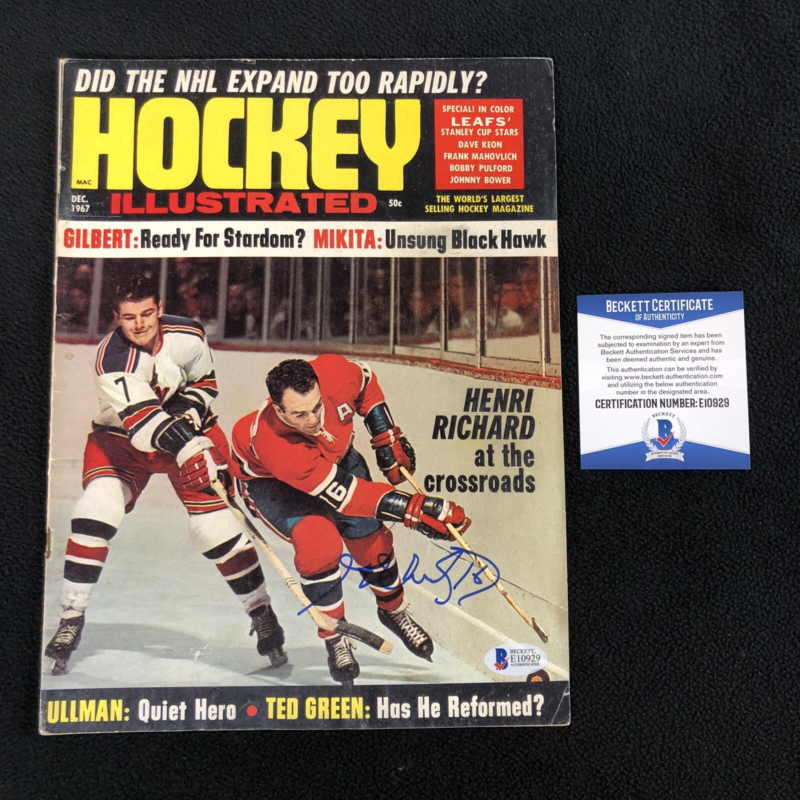 Henri Richard Signed Montreal Canadiens Hockey Illustrated Magazine ...